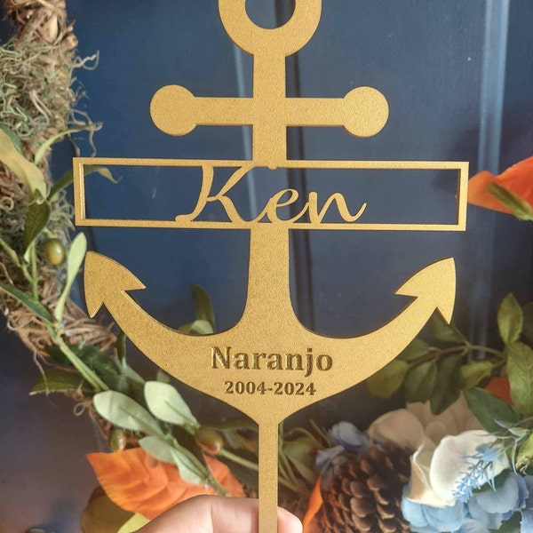 Personalized Anchor Cake Topper: Nautical Wedding, Baby Shower Decor - Etsy