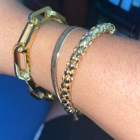 Stack Bracelet, Gold Filled Bracelet, Gold Chain Bracelet, Chunky Paperclip Bracelet, Gold Link ...