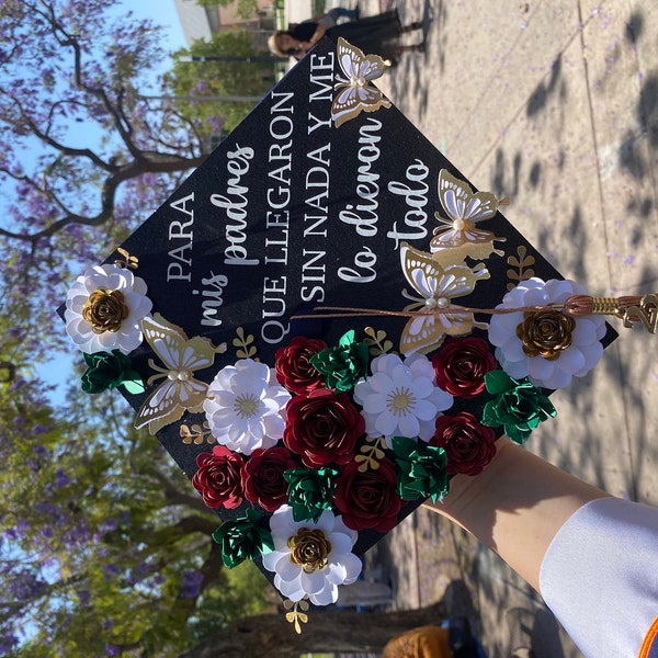 Graduation Flower Cap Topper, 1st Generation Graduate, Mexico ...
