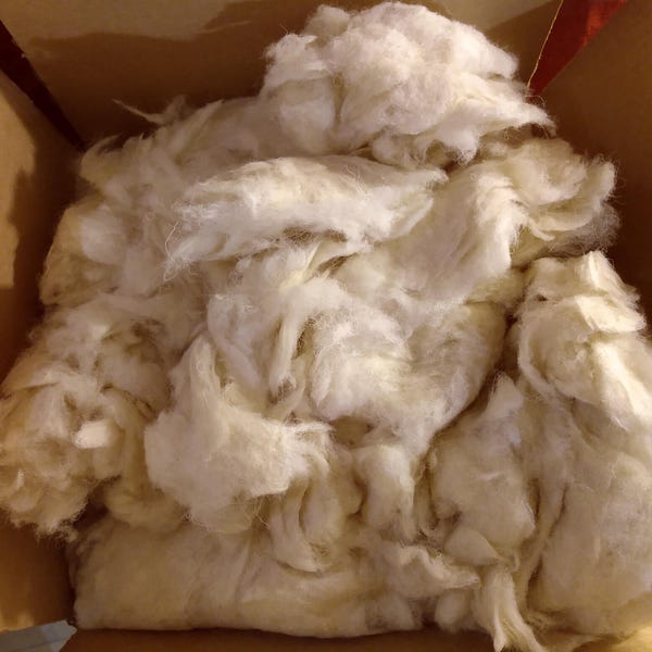 FELTING Natural Fiber Sheep Wool WASHED Stuffing Insulation Filling 4 ...