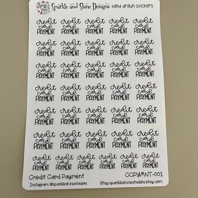 Finances Credit Card Payment Due Reminder Script Planner Stickers - Etsy