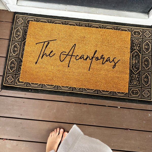 Personalized Welcome Mat, Custom Door Mat, Family Name Doormat, Wedding ...