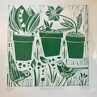 April, Allotment, Lino Print, Limited Edition - Etsy UK