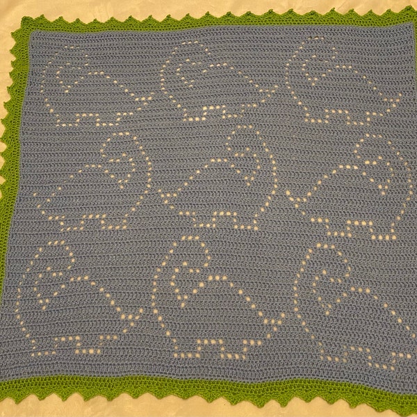 Littlefoot Blanket | Filet Crochet Blanket Pattern | Baby Blanket ...