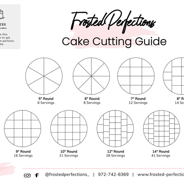 Cake Cutting Guides Template, Printable Round Square Sheet Wedding Cake ...