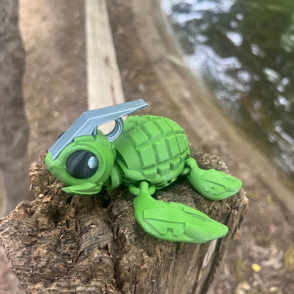 Grenurtle, Grenade Turtle STL Print Files, Articulating Flexi Wiggle ...