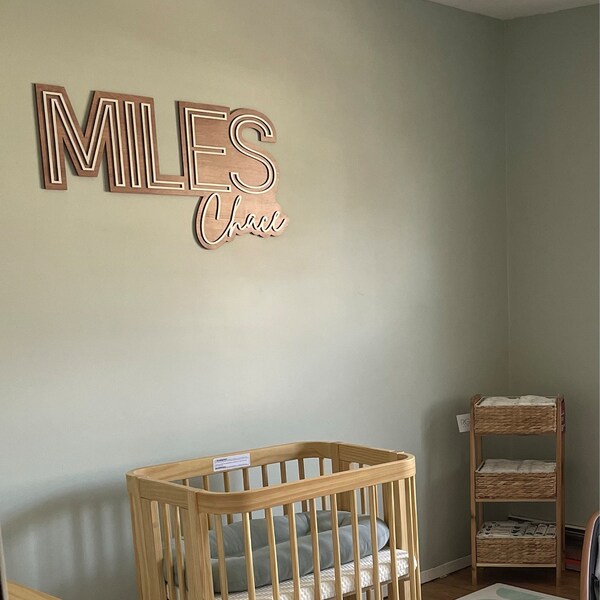 Large Name Sign for Nursery Boys Nursery Sign Custom Name Sign Layered ...