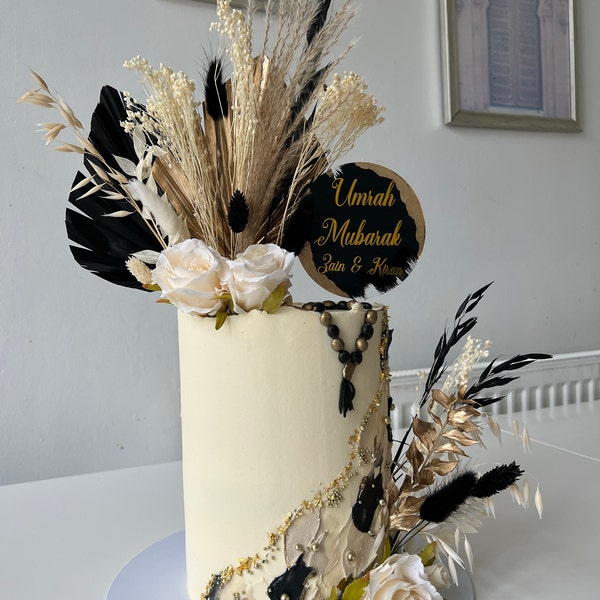 Umrah Mubarak Cake Topper, Islamic Cake Topper, Personalised Umrah ...