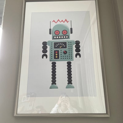 Blue Robot Print Retro Poster Nursery Print Kid's Room - Etsy