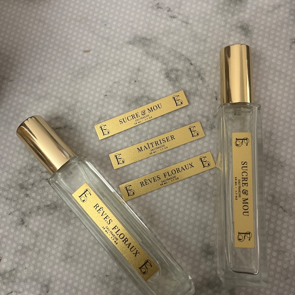 Custom Adhesive Metal Perfume Label Will Add Value to Your Square or ...