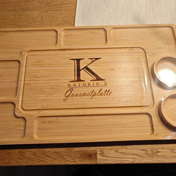 Personalised Bamboo Cheese Board With Condiment Bowls, Engraved ...
