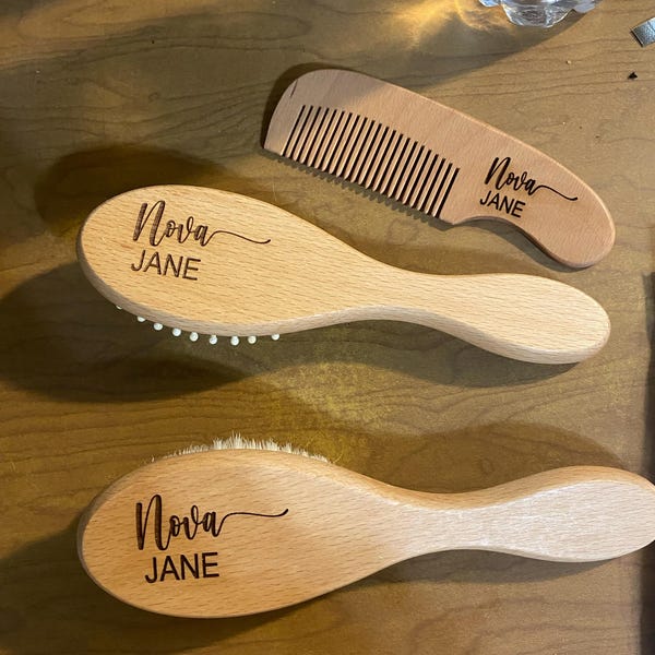 Custom Baby Gift Girls| Personalized Wooden Baby Hair Brush | Custom ...