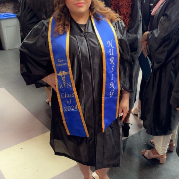 RN-NURSING Personalized Embroidery Graduation Stole With Flag - Etsy