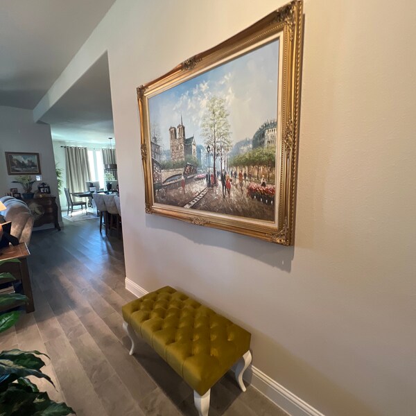 Mustard Yellow Chesterfield Bench Ottoman | Entryway Bench Ottoman ...