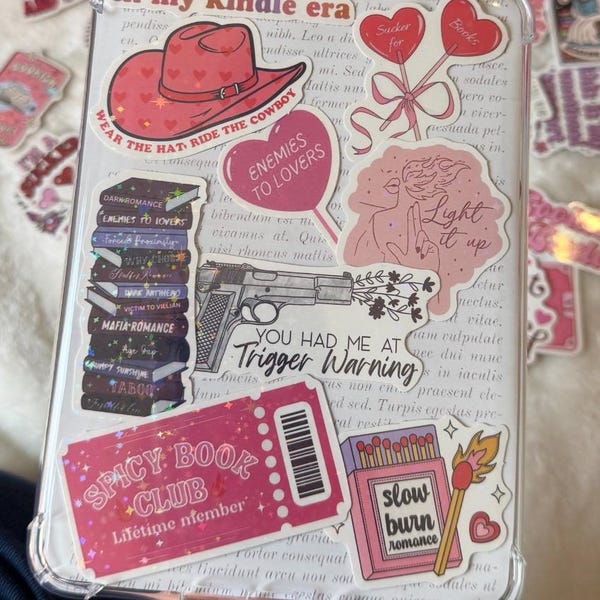 Reading in Progress Pink Do Not Disturb Waterproof Sticker for Kindle ...