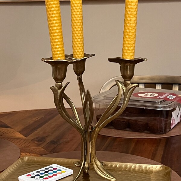 Vintage Brass Brutalist Candle Holder, Antique Candlestick, Unique ...