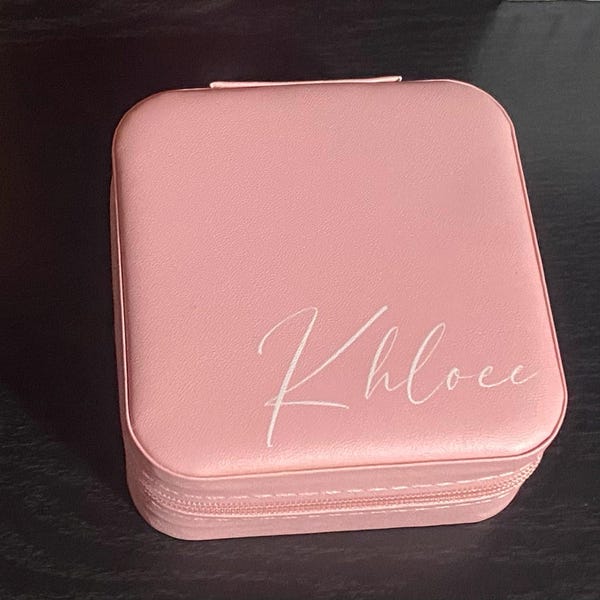 Personalized Square Jewelry Box, Travel Jewelry Case, Jewelry Organizer ...