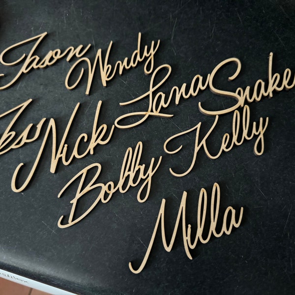 MDF Laser Cut Names | Wedding Place Names | Table Decoration - Etsy