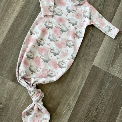 Baby Gown Sewing Pattern, Knotted Baby Gown Sewing Pattern, Newborn ...