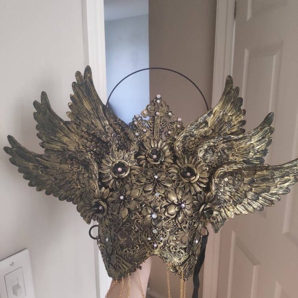 Wings Headpiece and Blind Mask, Gothic Crown, Gothic Headpiece ...