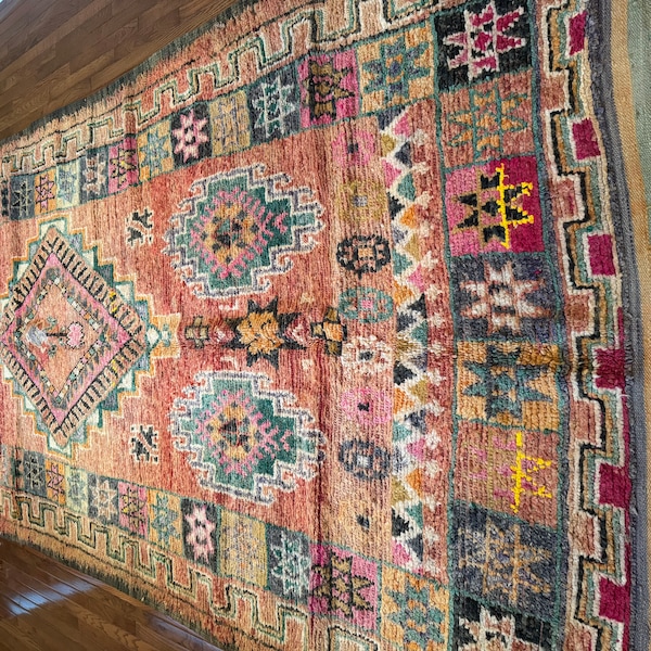 Beautiful Moroccan Handira Blanket in Turquoise/ 9'5'' X 5'9'' Feet ...