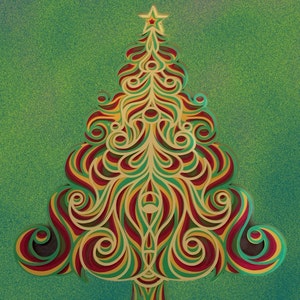 Christmas Tree 3D Zentangle Svg Files, Multilayer Panel for Laser ...