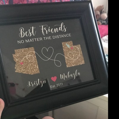 Best Friend Map, Long Distance Friendship Map, Friends Moving Away ...