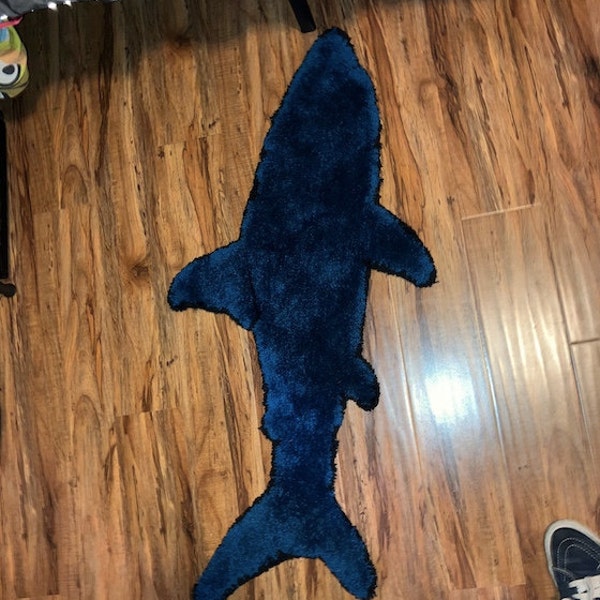 Hammerhead Shark Rug, Shark Rug, Hand Tufted Rug, Shark Week, Wall Art ...