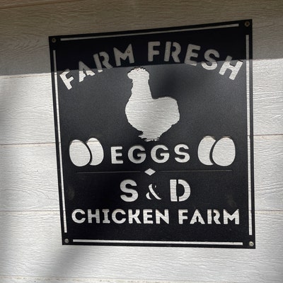 Chicken Coop Sign, Custom Hen House Sign, Personalized Metal Chicken ...