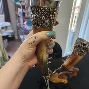 Drinking Horns With Stand for Wedding,viking Drinking Horn,groomsmen ...