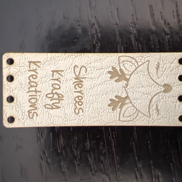 Fully Customisable Rectangle Centre Fold Foldable Faux Leather Labels ...