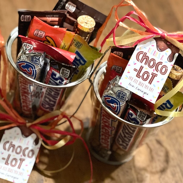 Chocolate Gift Tag Template, Thanks A Choco-lot, Printable Teacher ...