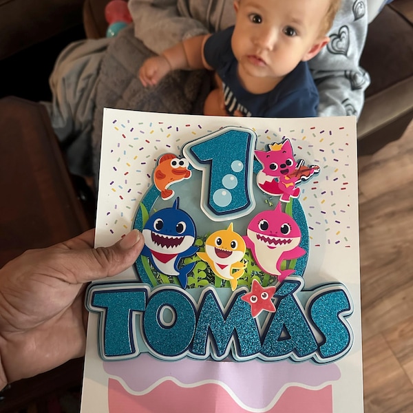 Baby Shark Cake Topper, Baby Shark Birthday, Cupcake Topper, Ping Fong ...