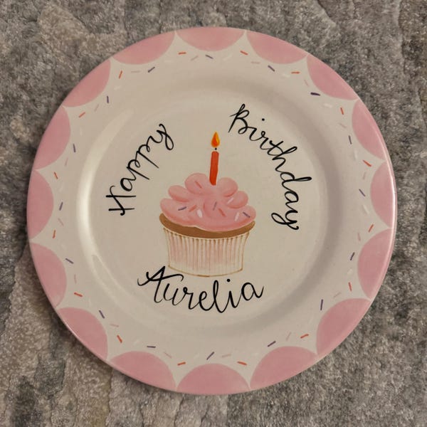 Happy Birthday Plate | Personalised Plate | Hand-painted Plate ...