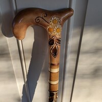 Walking Cane for Ladies Chamomile Flower, Hand-carved Pretty Cane With ...