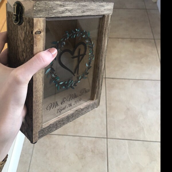 Rustic Unity Sand Ceremony Set Shadow Box, Unity Candle Alternative for ...