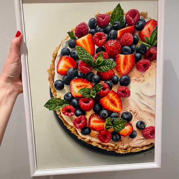 The Moment - Dessert Original Oil Painting - Food Realism - Fruits ...