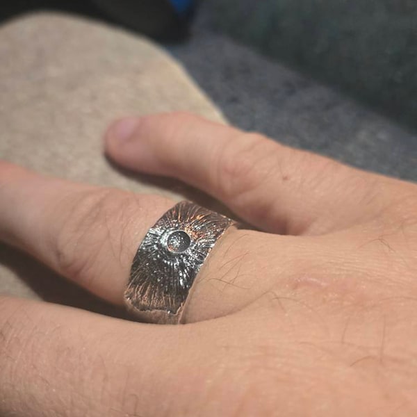 Rusted Square Signet Ring – Unique Sterling Silver Ring for Men ...