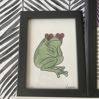 Sheet Ghost Frog Print Watercolor Art Funky Room Decor Spooky Frogs - Etsy