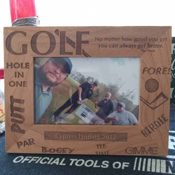 Personalized Golf Wood Picture Frame, Golf Picture Frame, Custom Golf ...