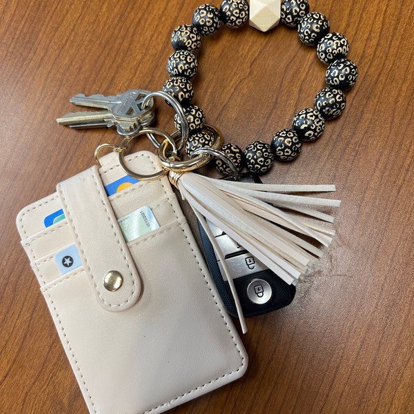 Personalized Wristlet Wallet, Boho Key Ring, Key Chain Wristlet, Key ...