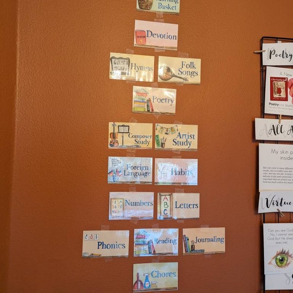 Watercolor Daily Rhythm Note Cards, Homeschool Picture Schedule ...