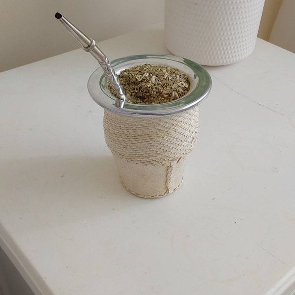 Wooden Mate Cup + Yerba Mate Straw, Kit Mate and Bombilla for Drink ...