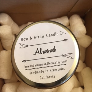 Natural Soy Candle Almond Scented 7 Oz Jar Candle Almond Scented Candle ...