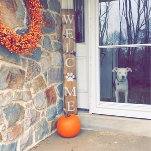 WELCOME SIGN With Pet's Paw, WELCOME Sign, Front Door Sign, Pet Sign ...