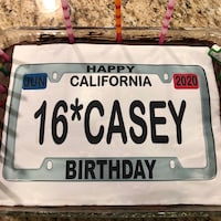 License Plate Edible Cake Topper - Etsy