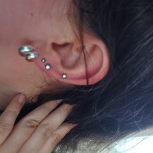 925 Sterling Silver Set of 3 Pairs Huggie Chunky HOOP Earrings 5 Mm ...