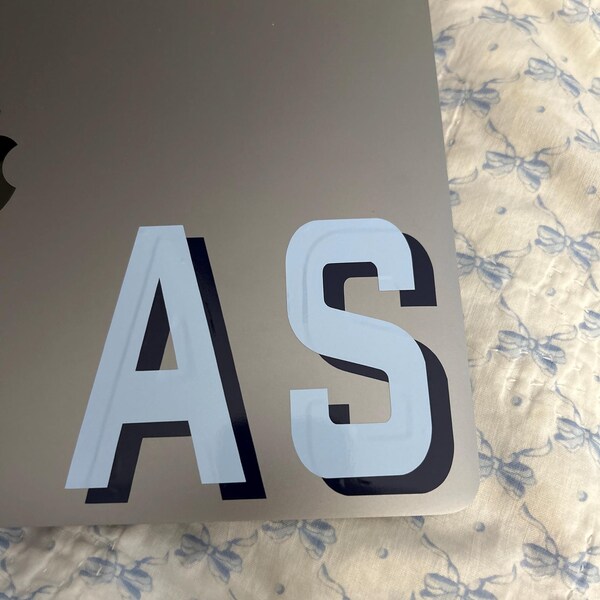Double-layer Monogram Decal, Shadow Block Monogram, Monogram Sticker ...