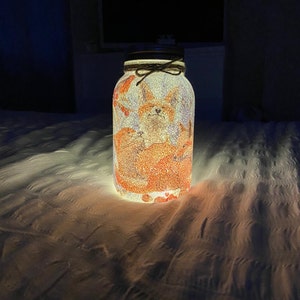 Decoupaged Fox Foxes Light up Glass Mason Jar Handmade - Etsy UK