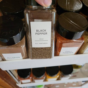 160 Minimalist White Spice Labels. Preprinted Modern Farmhouse Spice ...